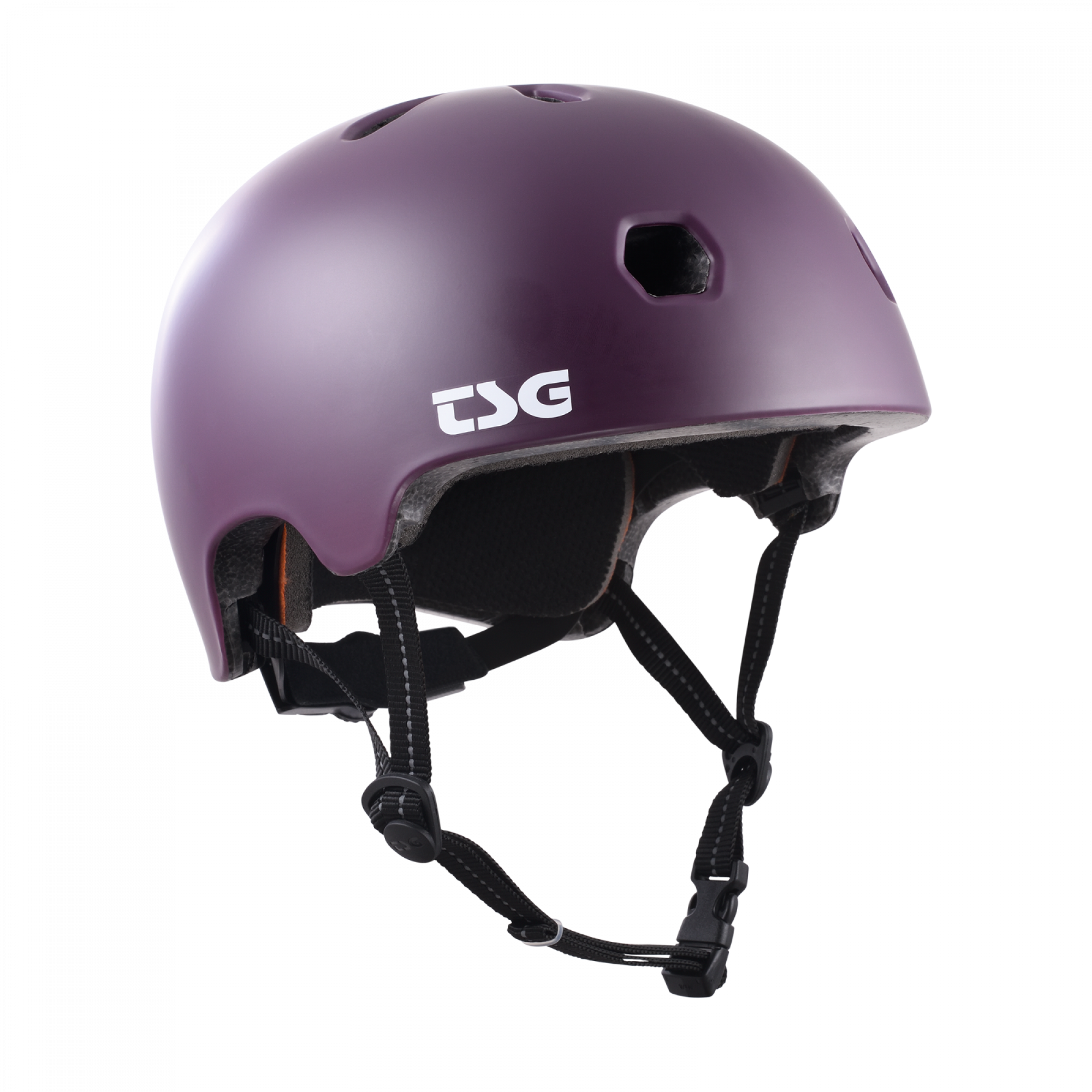 TSG meta solid color satin eggplant